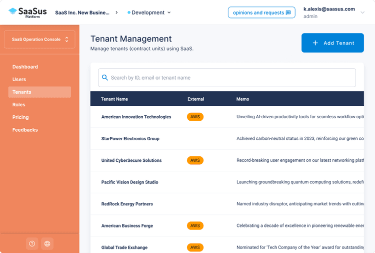 SaaSus Platform | SaaS that supports the development, operation, and sales of BtoB SaaS